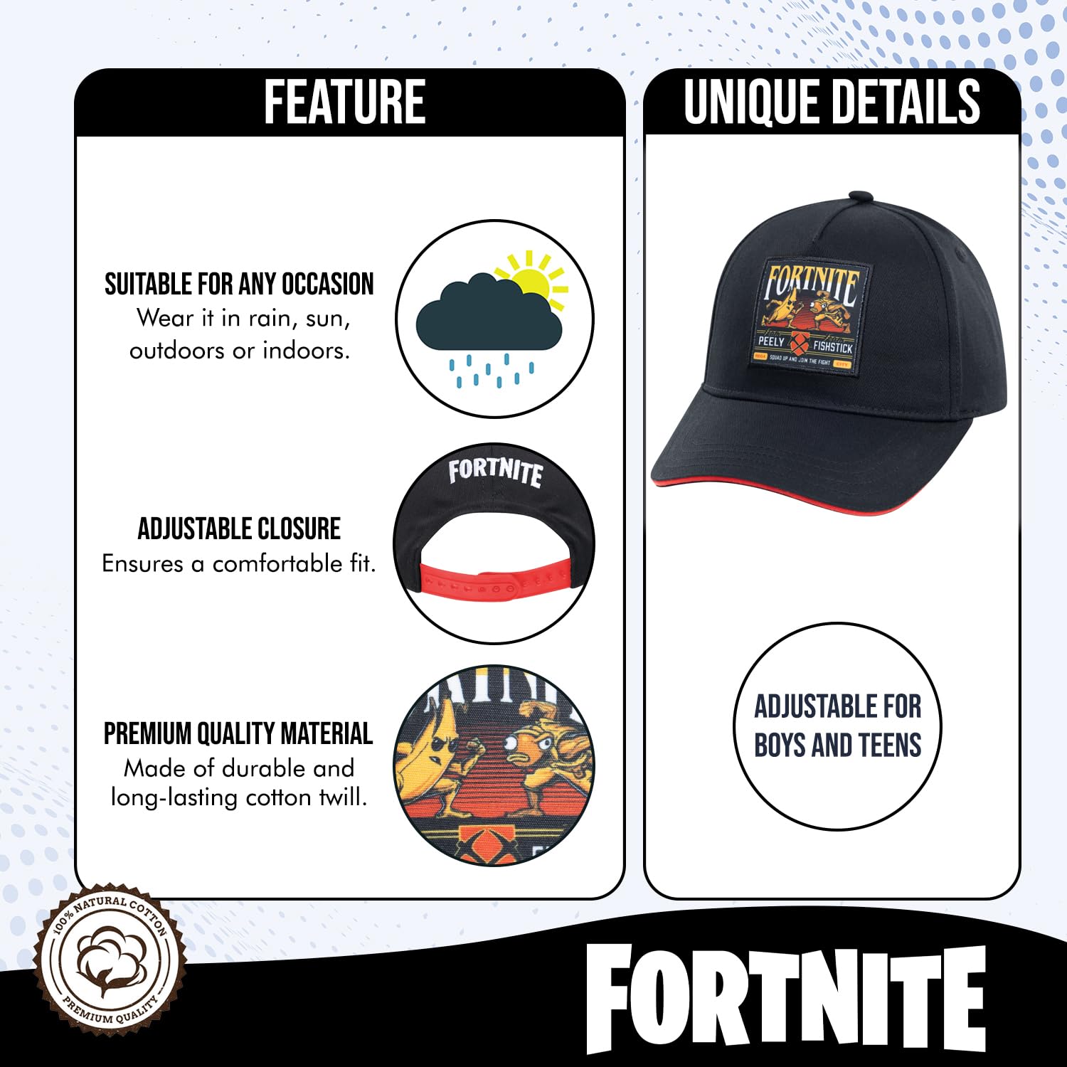 Snapklik.com : FORTNITE Baseball Cap For Boys, Quality Made Boys Hat ...