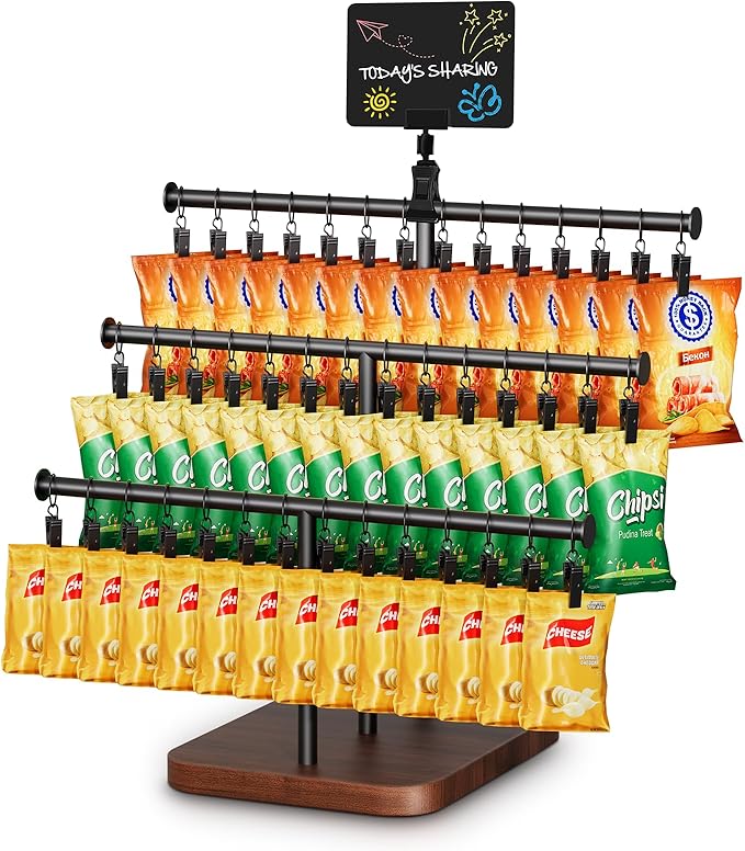 Amazon.com: Snack Organizer 3-Tier Display Stand, With 42 Removable ...