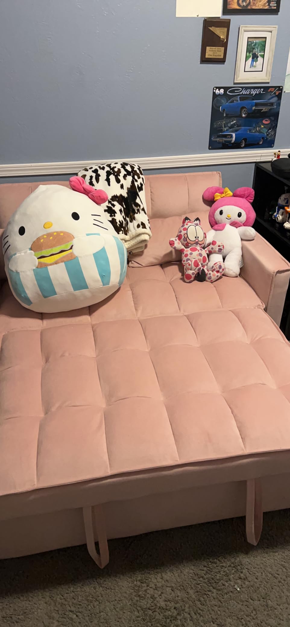 $12/mo - Finance 3 in 1 Convertible Sofa Bed, Pull Out Couch with 3 ...