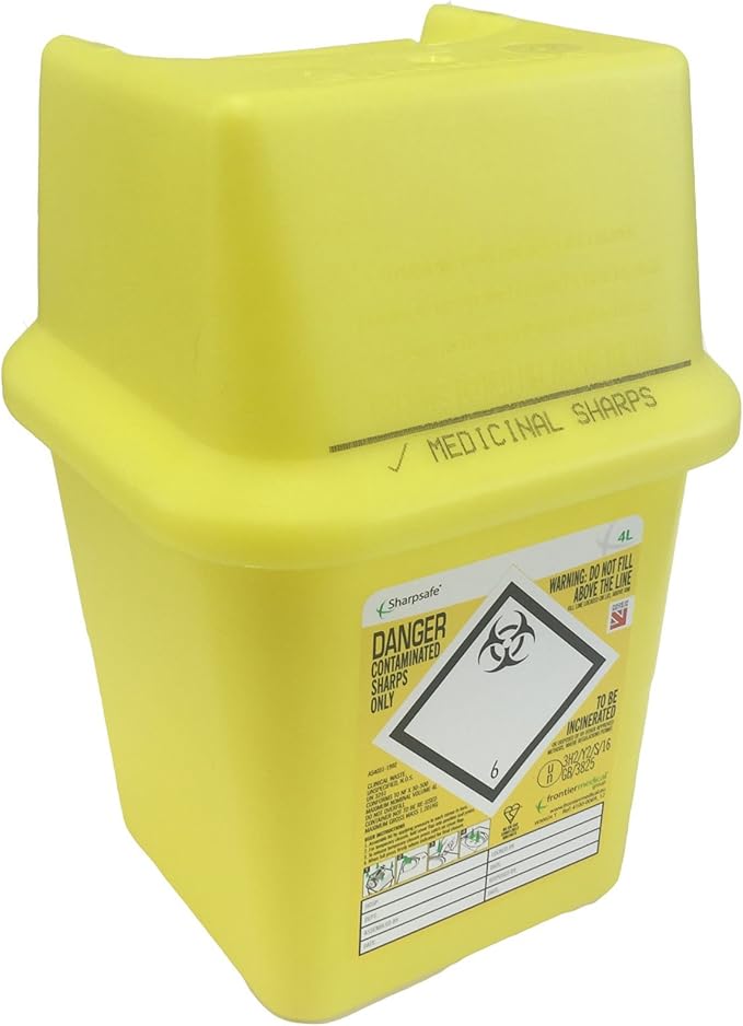 Sharpsafe 4L YELLOW BIO HAZARD BLADE SYRINGE NEEDLE CLINICAL LABELLED ...