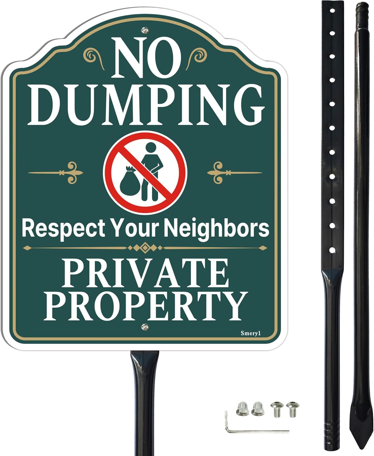 Amazon.com : Smeryl No Dumping Respect Your Neighbors Sign with 34.6 ...