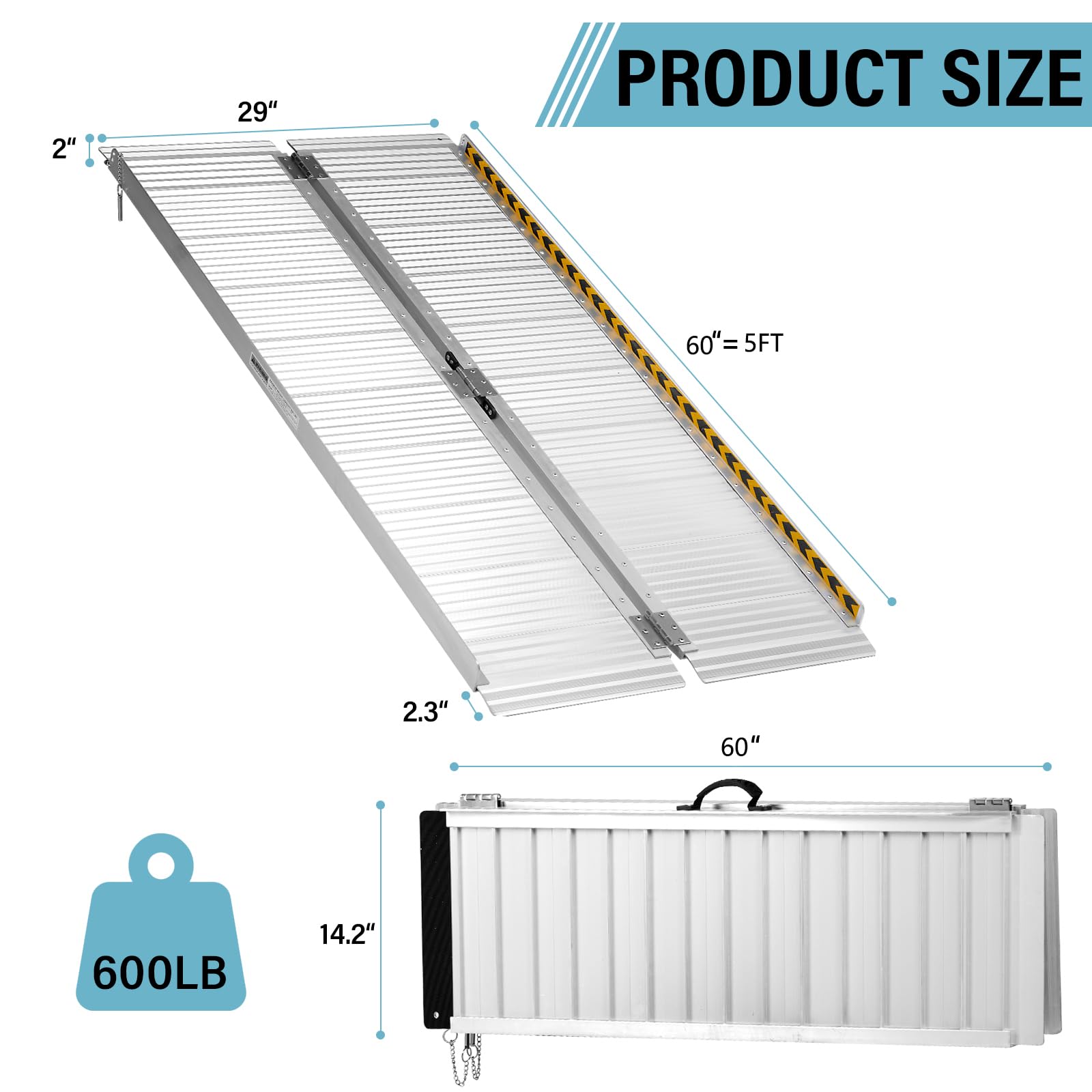Snapklik.com : 6ft Wheelchair Ramp Portable Non-Skid Threshold Ramp ...