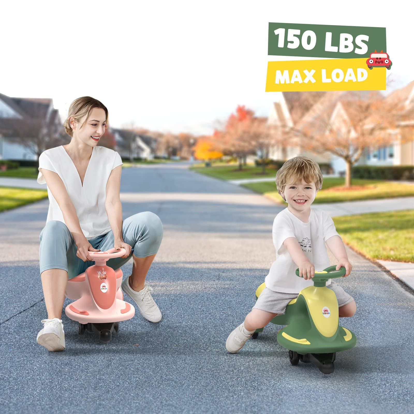 Electric Wiggle Car with Pedal, ANPABO 2 in 1 Wiggle Car Ride on Toy ...