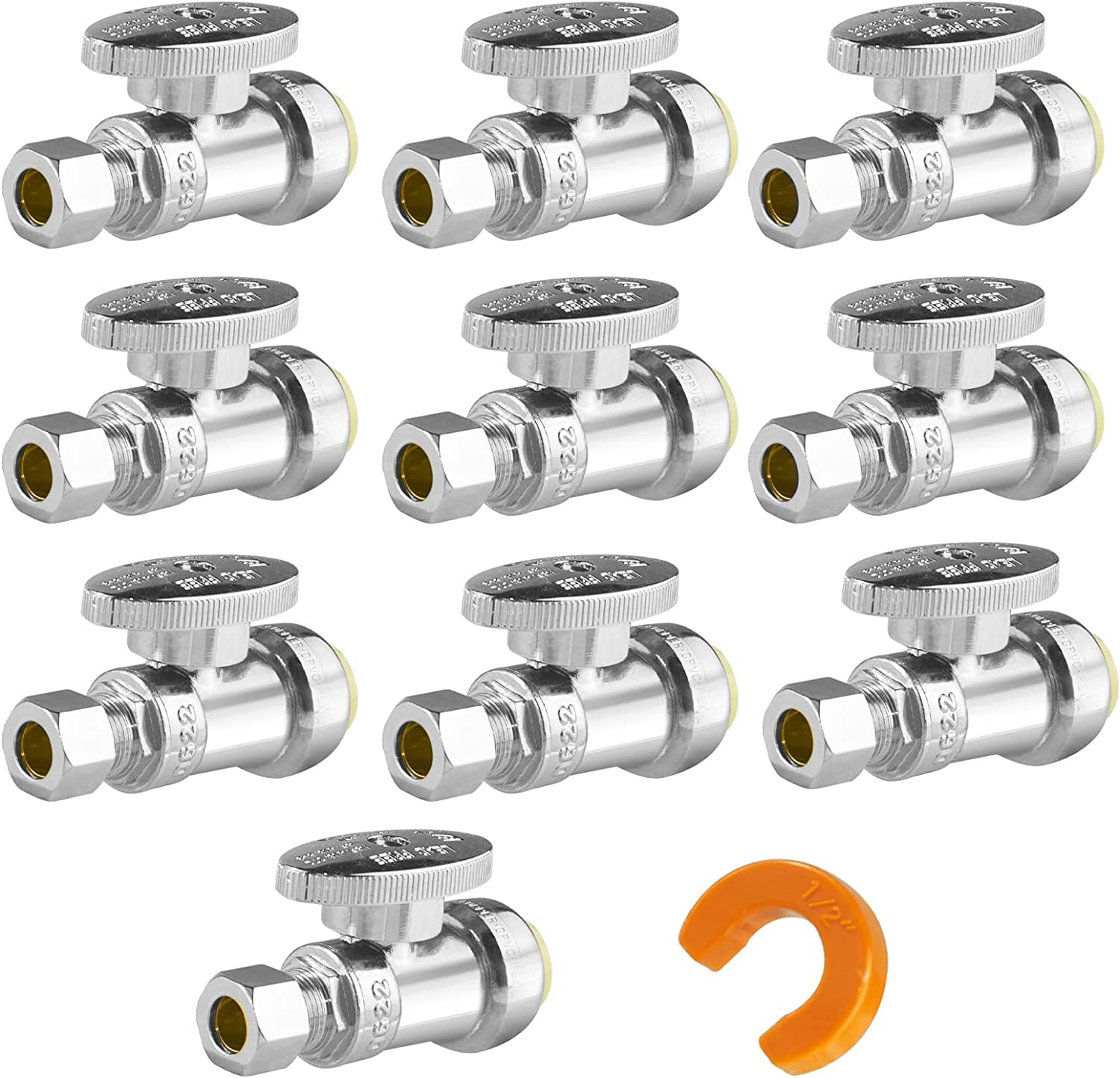 Amazon.com: WiseWater Push Fit Straight Shut Off Valve, 1/4" O.D x 1/2 ...