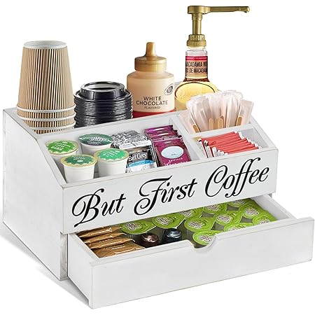 Amazon.com: KKC Bamboo Tea and Coffee Organizer for Countertop with Tea ...