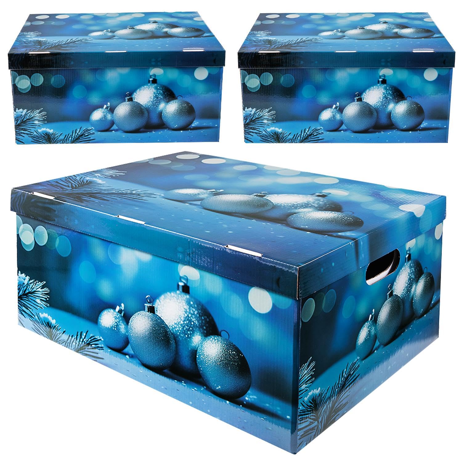 Daniel James Christmas Eve Boxes with Lid - Set of 3 Large Gift Boxes ...