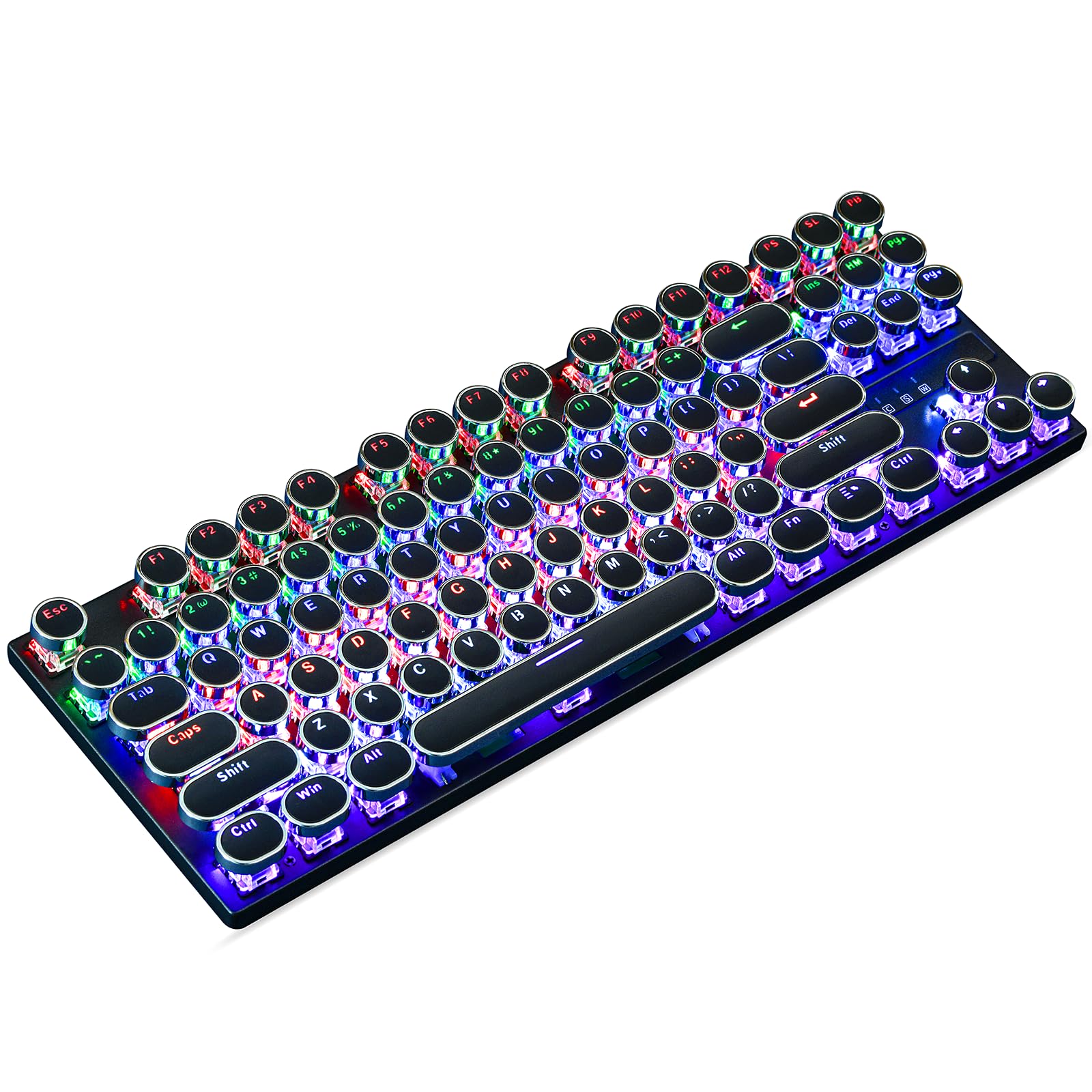 Amazon.com: KOLMAX Typewriter Style Mechanical Gaming Keyboard, Black ...
