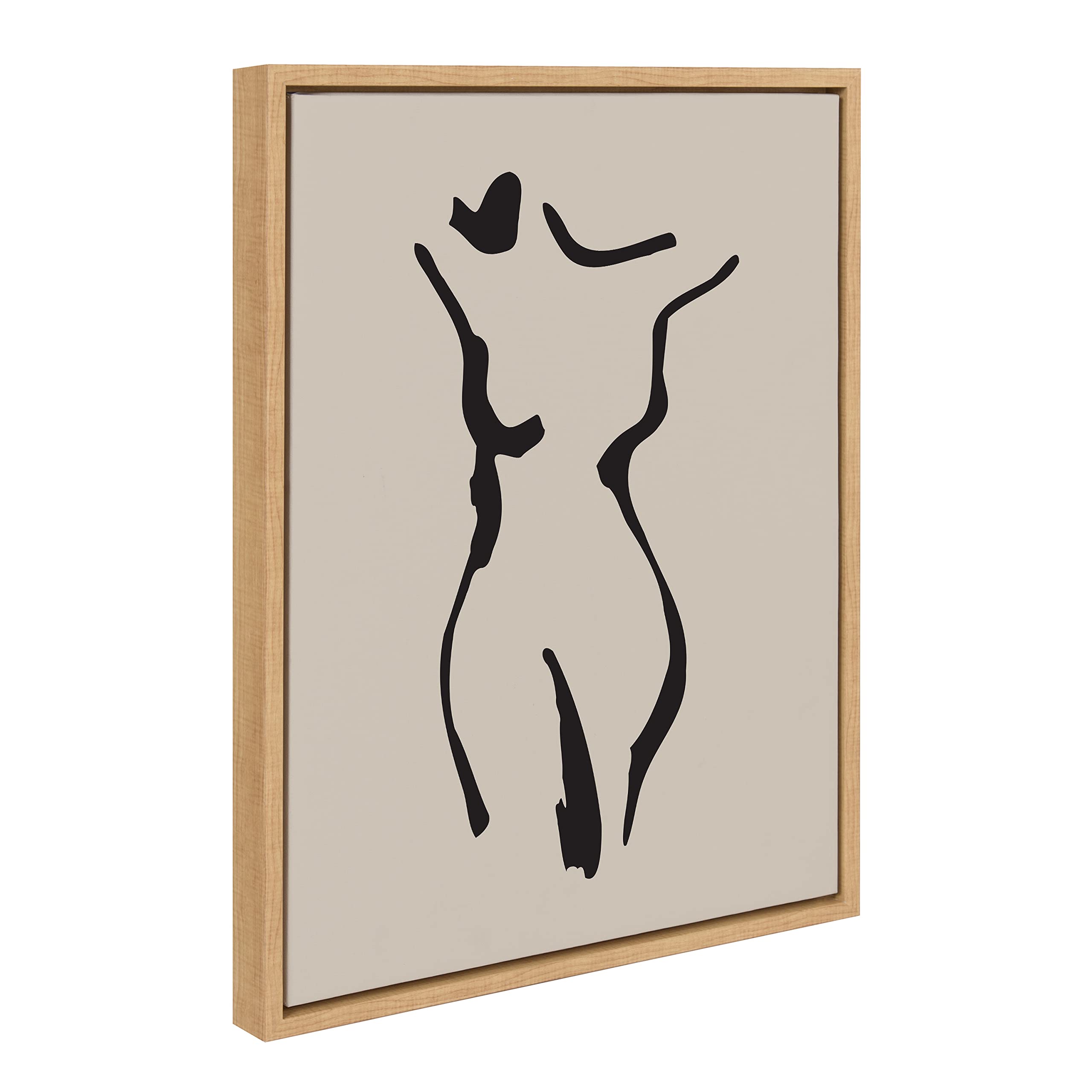 Kate and Laurel Sylvie Minimalist Neutral Line Art Drawing Body Framed ...
