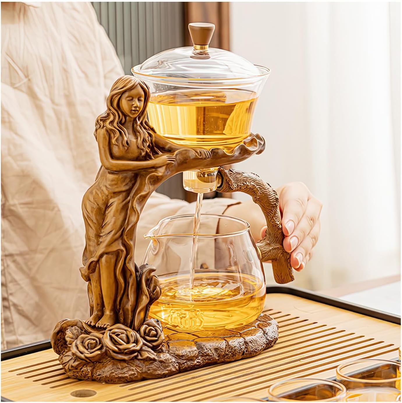 Amazon.com | Semi Automatic Drip TeaPot, Home Lazy Kung Fu Glass ...