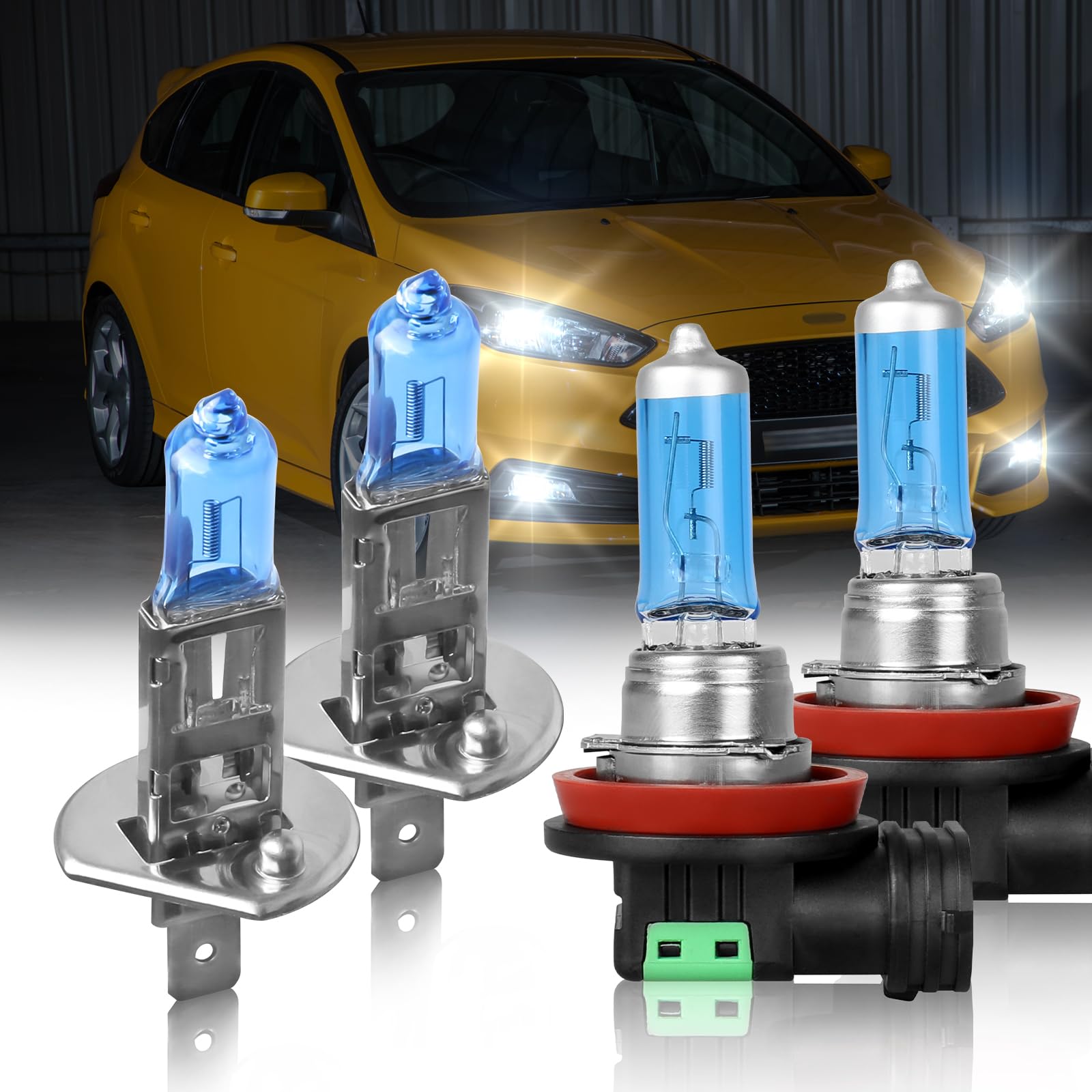 Amazon.com: IVBDQV Fit 2012-2018 for Ford Focus Headlight Bulbs, H1 ...