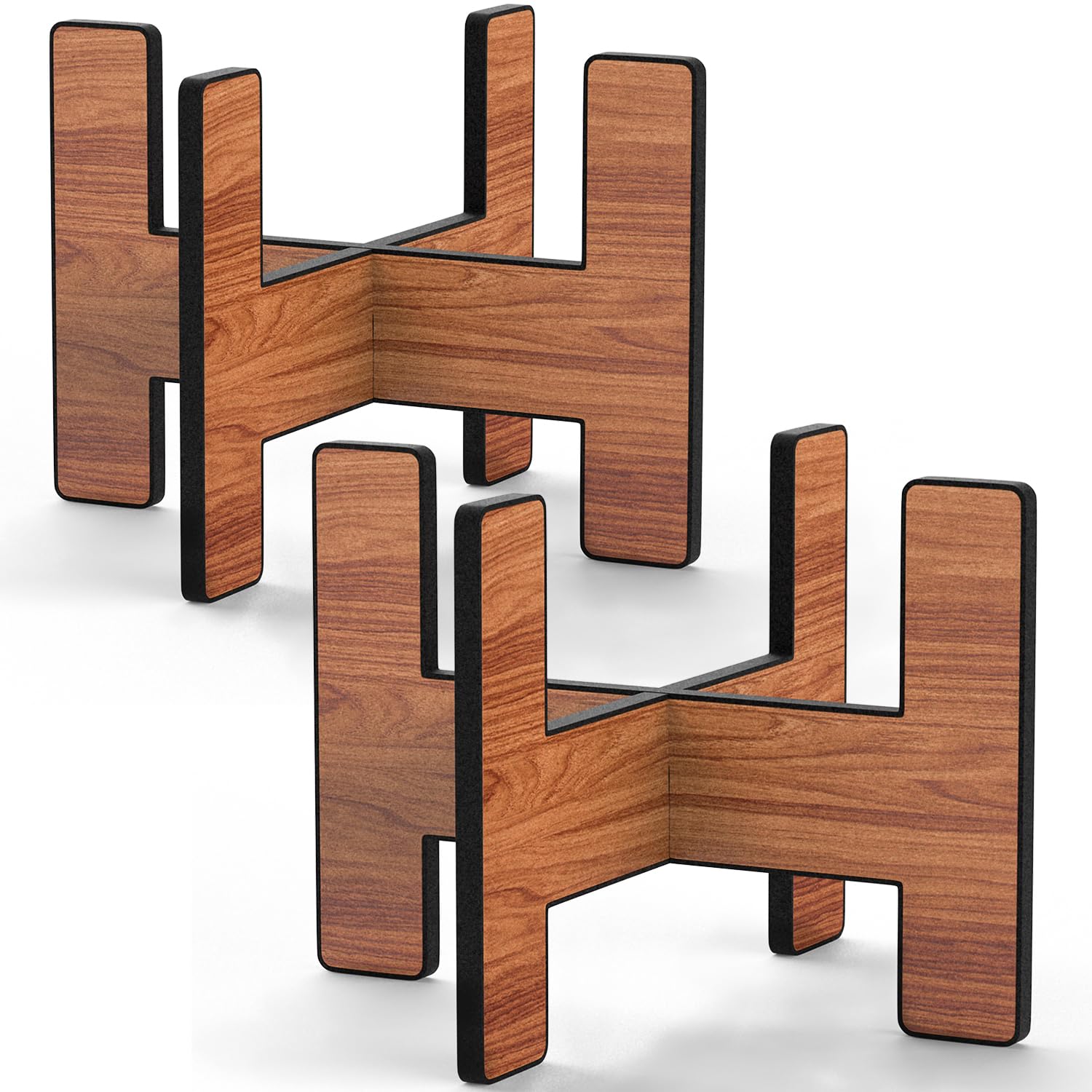 ASZUNE Wood Plant Stand indoor,10 inch 2Pack Mid Century Modern Planter ...