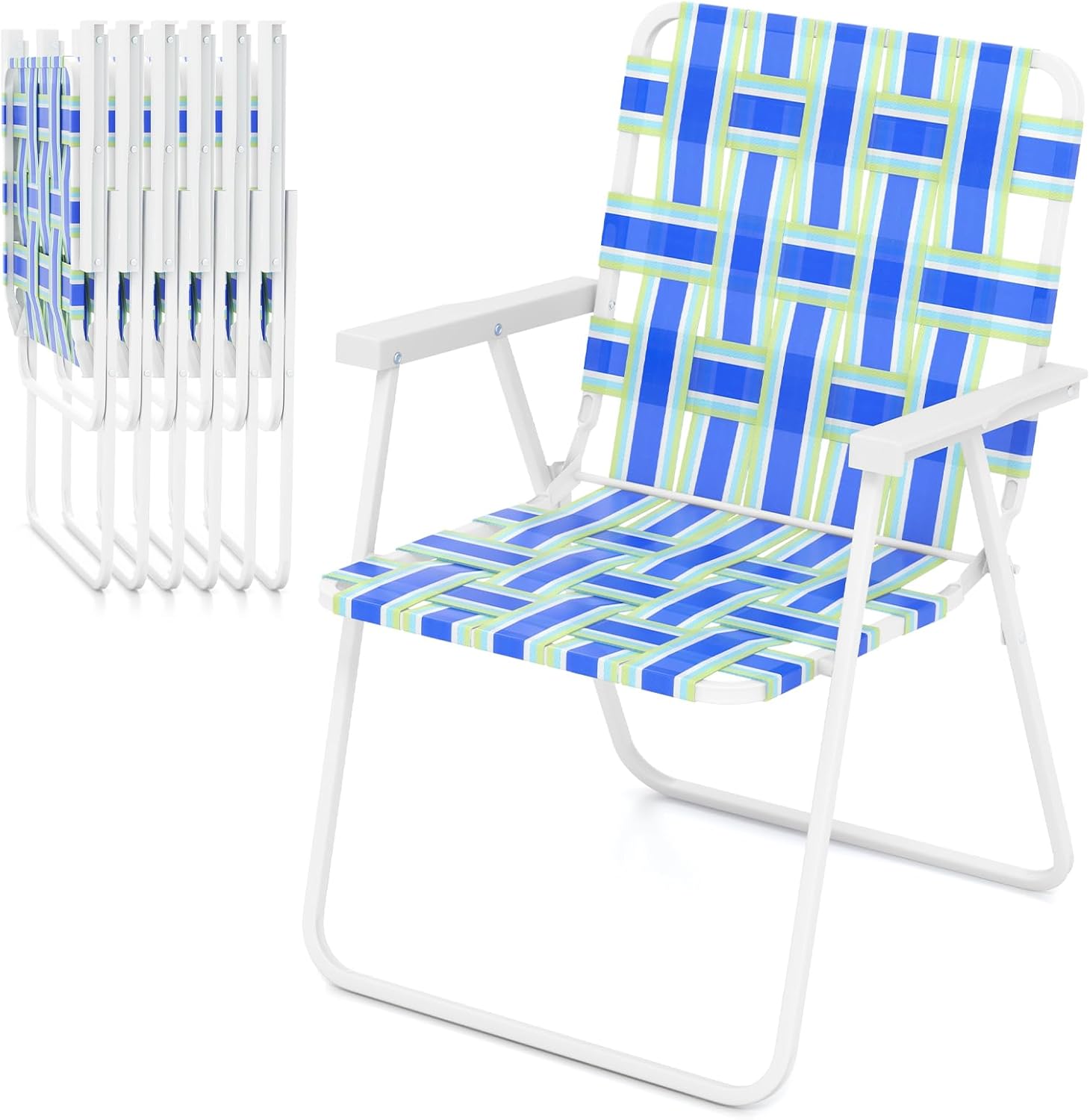 Amazon.com : S AFSTAR Beach Chair Set of 6, Portable Folding Lawn ...