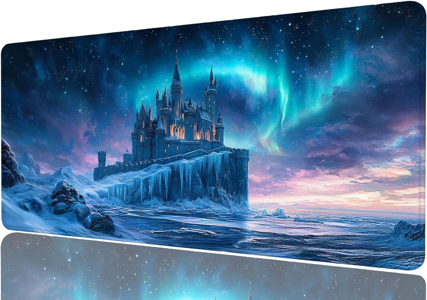 Amazon.com: Medieval Castle Desk Mat Aurora Borealis Magic Gaming Mouse ...