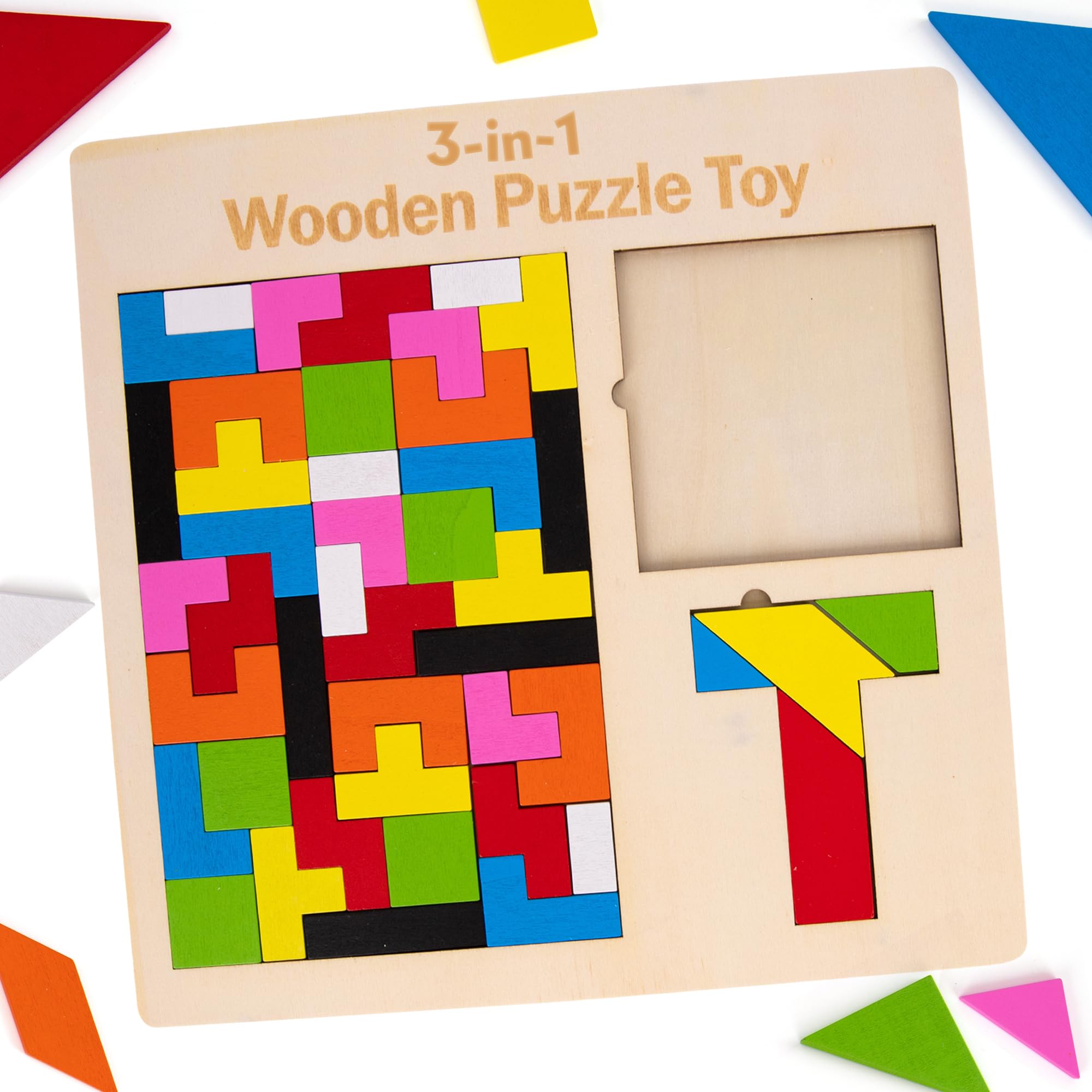 Amazon.com: ArtCreativity Wooden Block Puzzle for Kids - Montessori ...