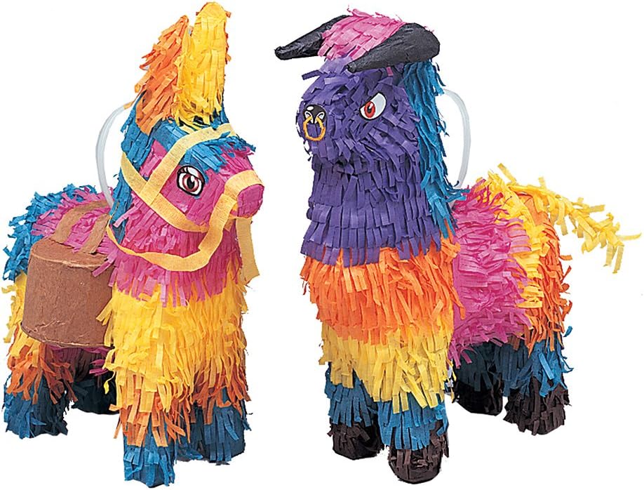 Amazon.com: Bull & Burro Mini Pinata Favor Decorations (2pc ...