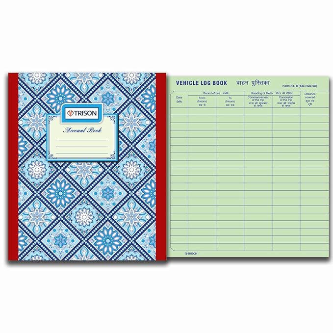 TRISON Vehicle Log Book Copy Size 112 Pages (56 Sheets) | Small Size ...