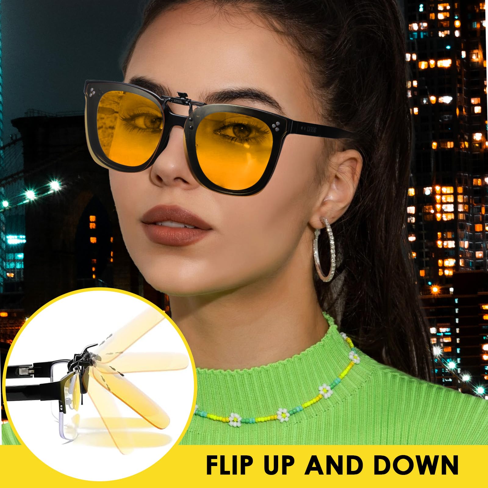 Snapklik.com : Night Driving Day & Night Clip On Glasses Over ...