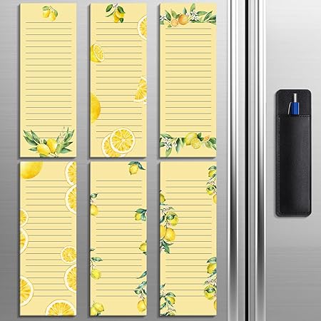 Amazon.com : 6 Pack Magnetic Notepads Grocery List Magnet Pad for ...