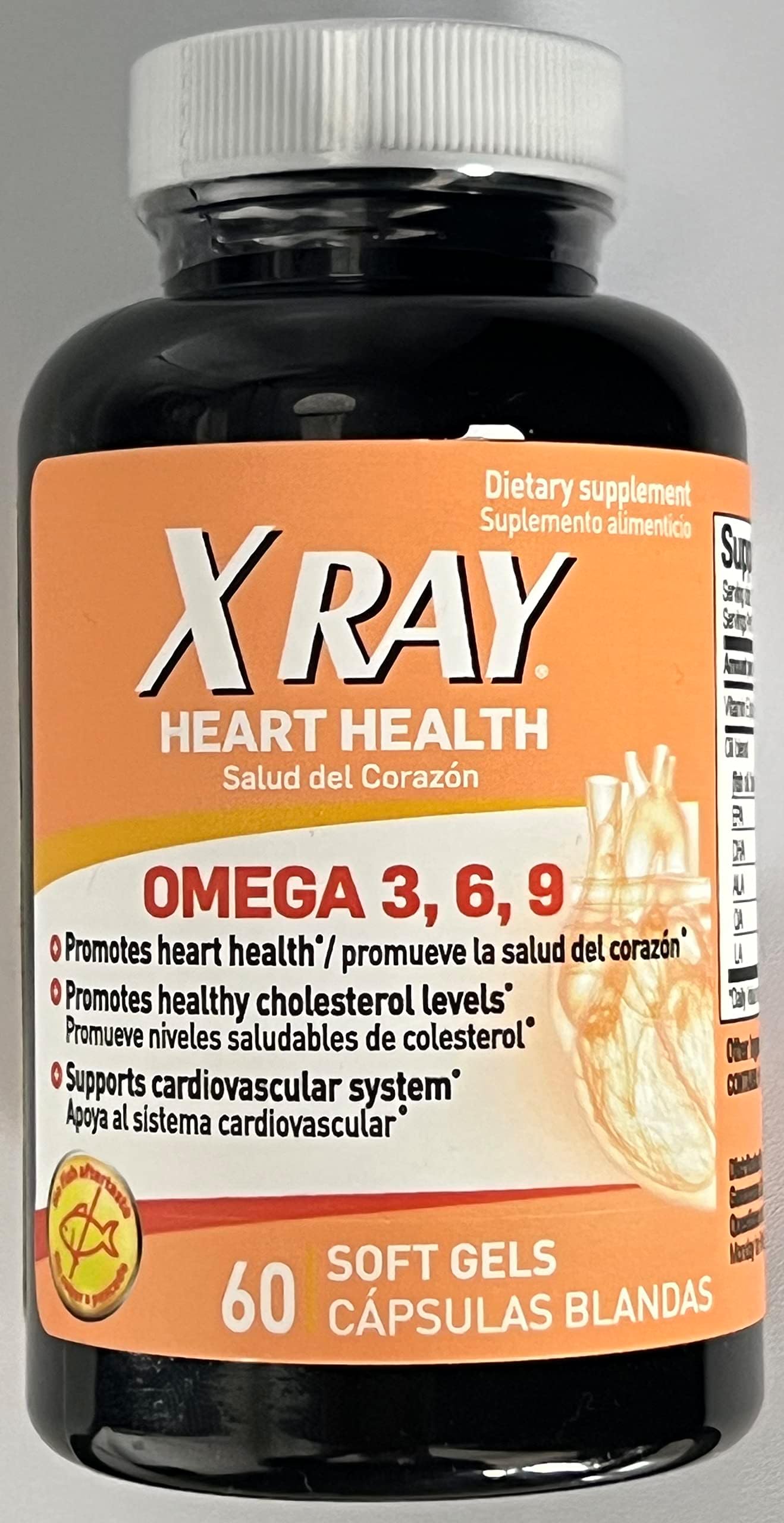 Amazon.com: X Ray Heart Health Omega 3,6,9 Dietary Supplement, 60 Soft ...