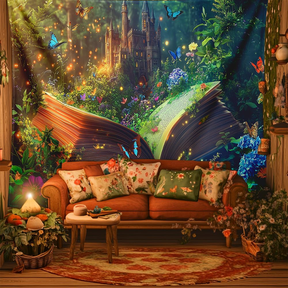 Amazon.com: RichIdeas Magic Tapestries Book Tapestry Butterfly Tapestry ...