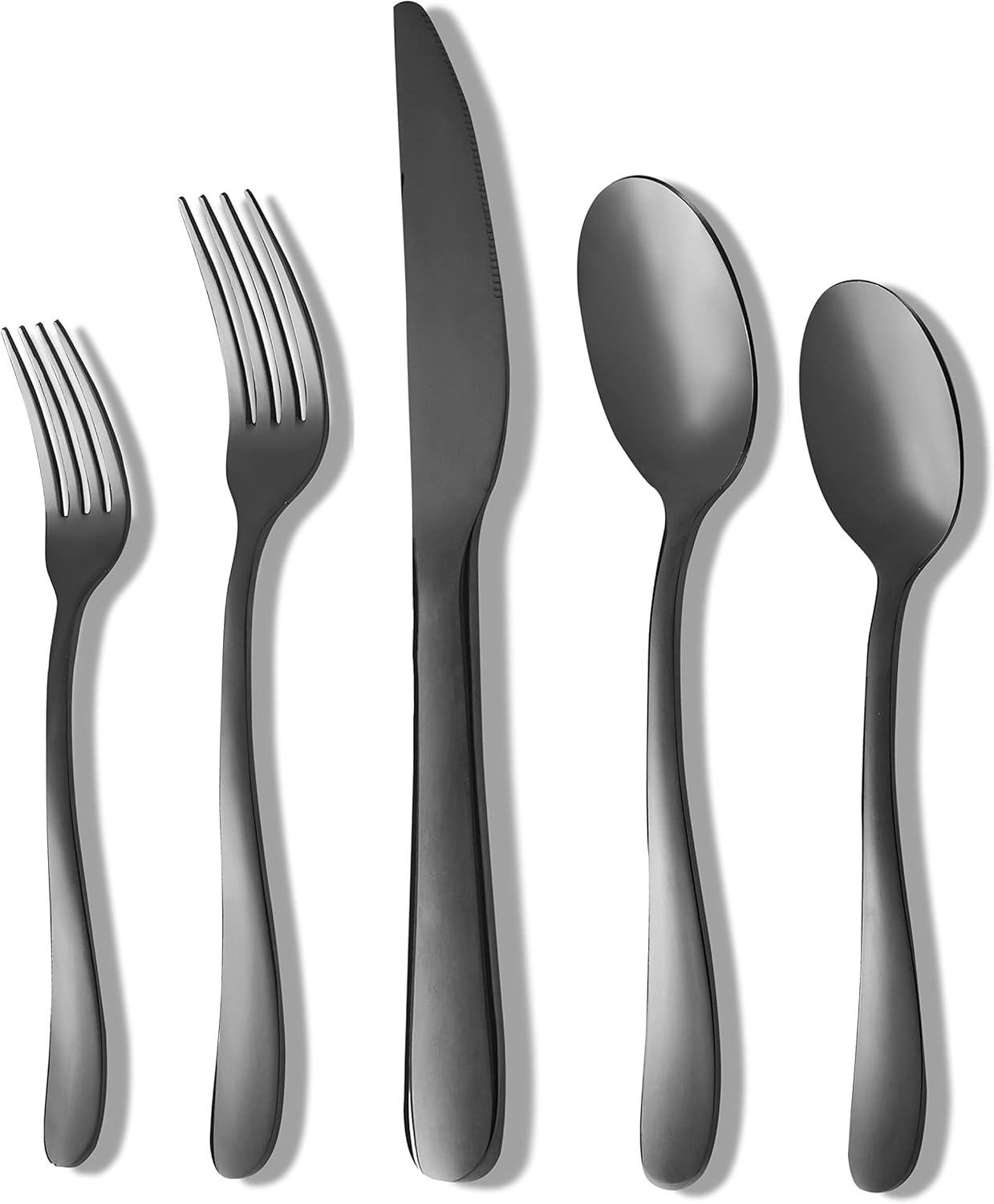 Amazon.com | Xingjiake 40 Piece Black Silverware Set, Kitchen Utensils ...