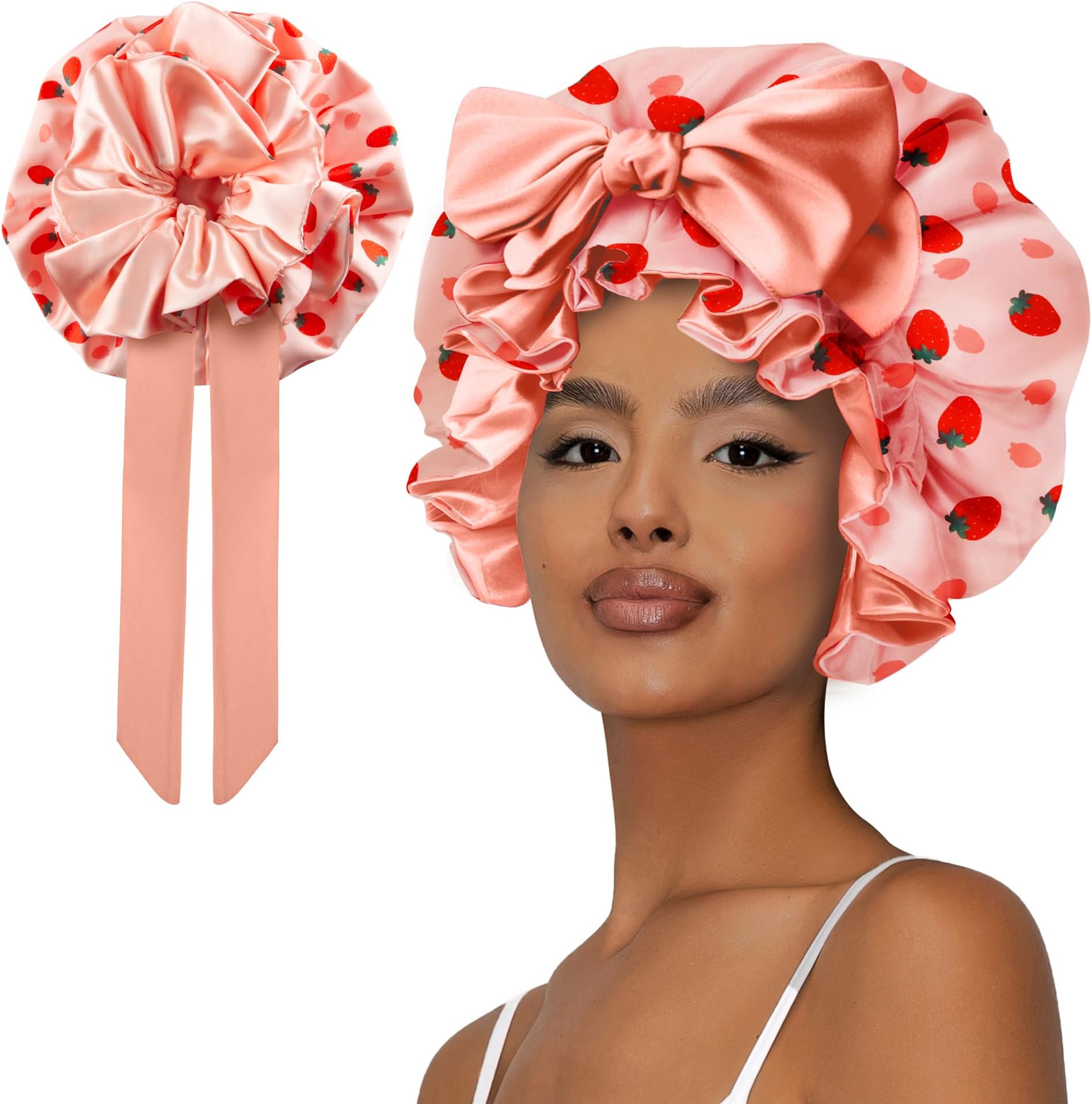 Amazon.com : IJRPLM 2Pcs Silk Bonnet for Sleeping,Large Satin Bonnet ...