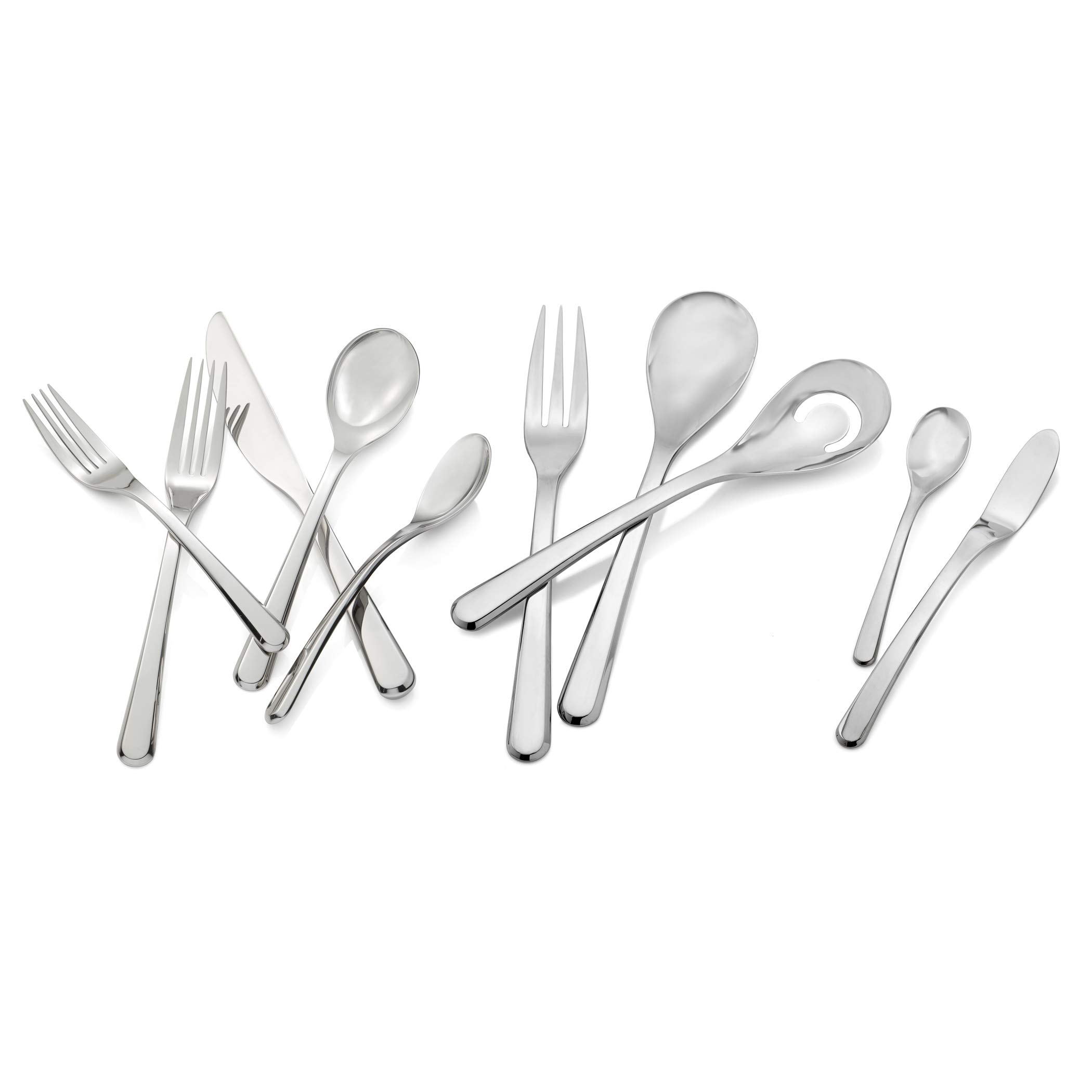 Snapklik.com : Nambe Aura 45 Piece Flatware Set