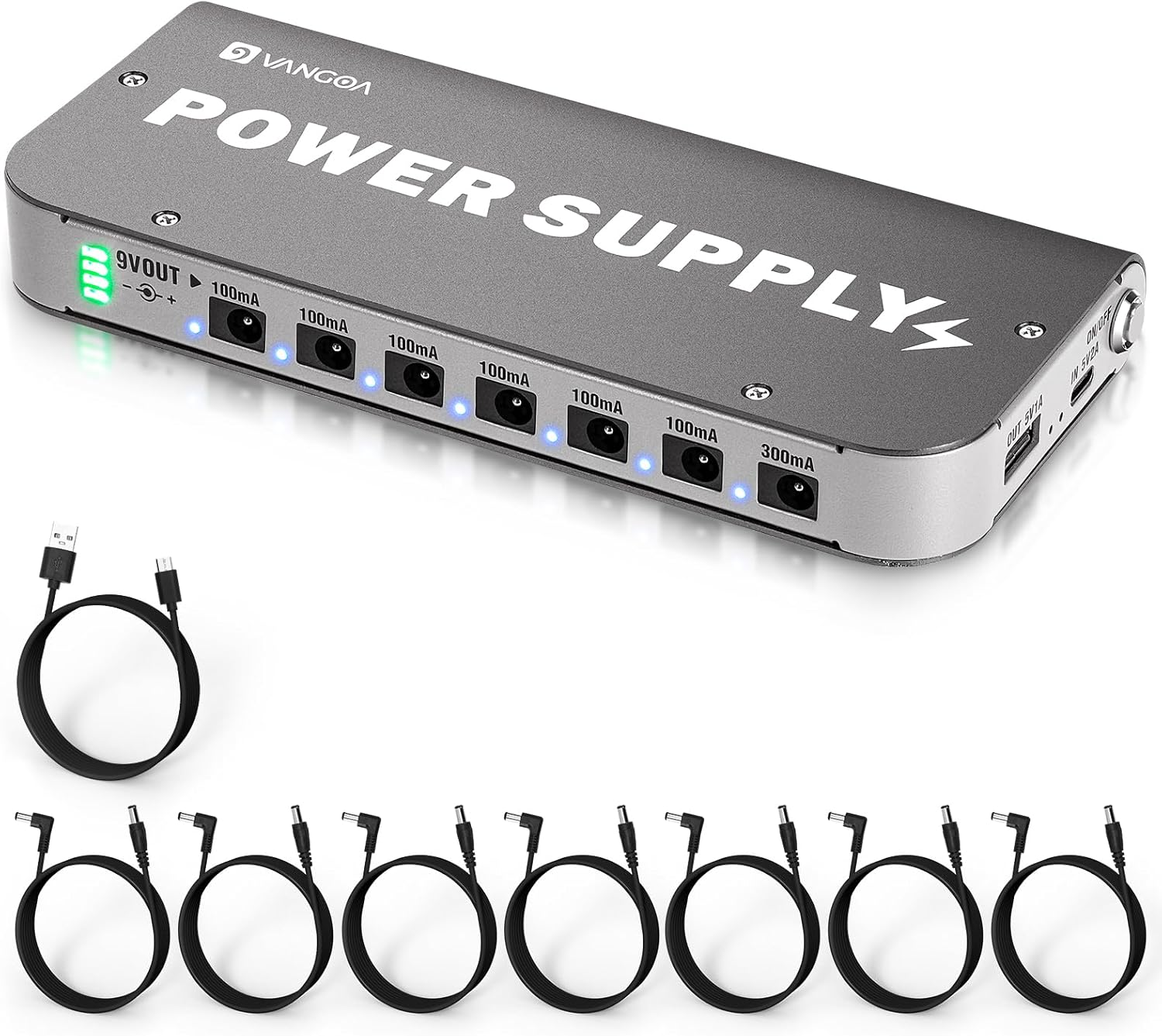 Amazon.com: Guitar Pedal Power Supply Vangoa Rechargeable Power Supply ...