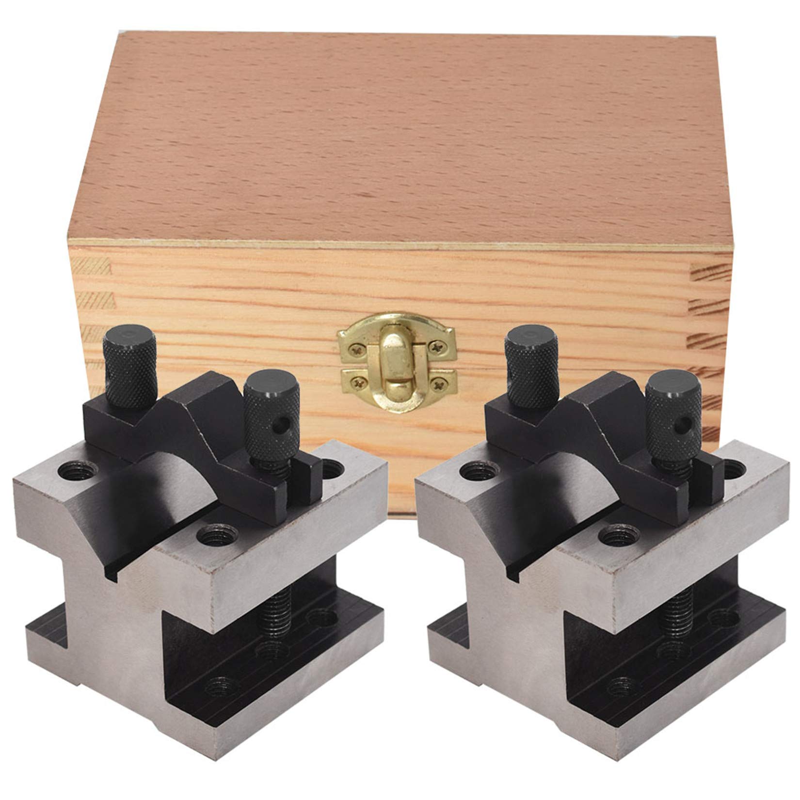 Buy findmall V Block with Clamp Set Hardened Steel 90 Degree Angle ...