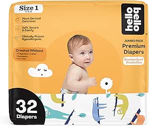 Amazon.com: Hello Bello Premium Baby Diapers Size 1, 32 Count of ...