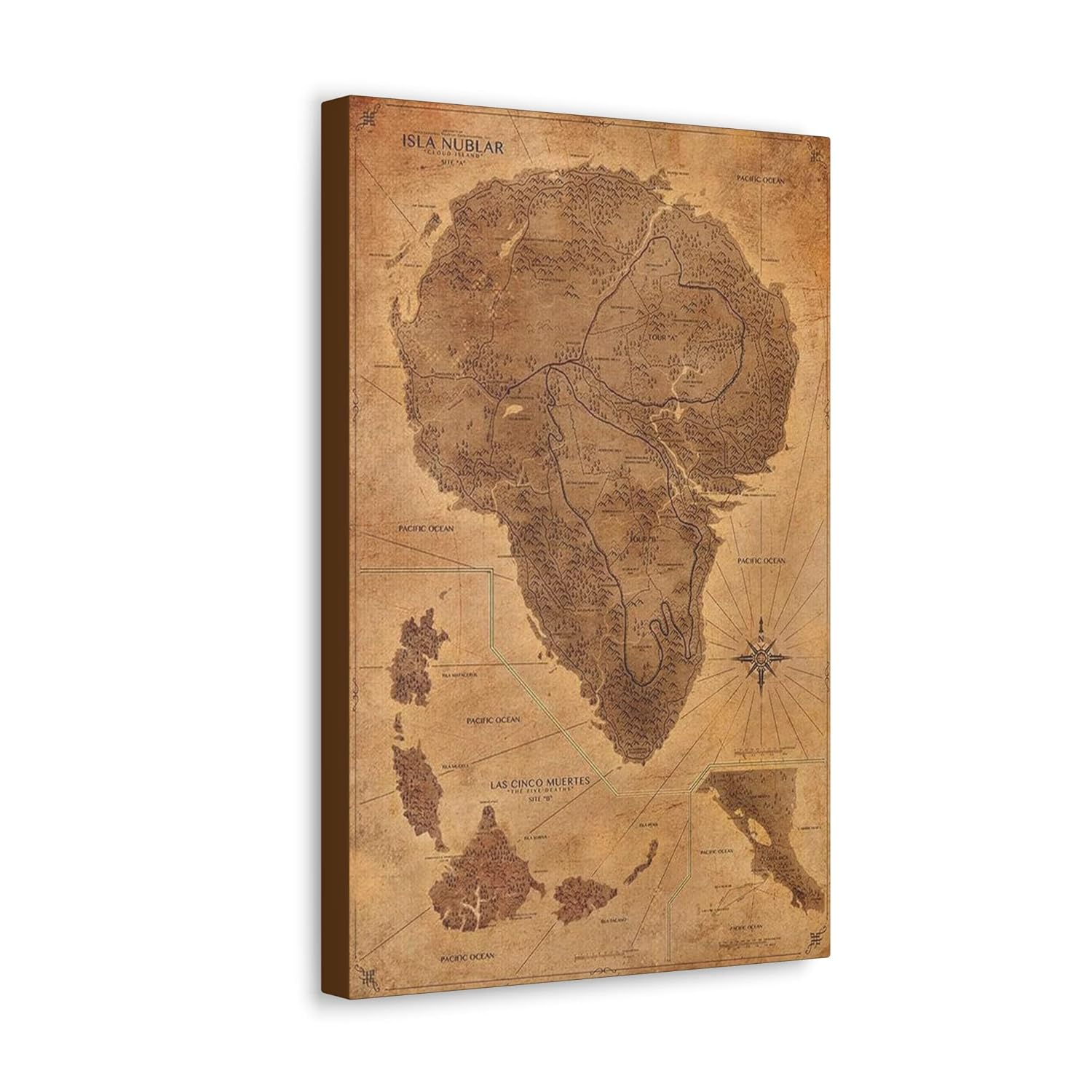 Jurassic Park Map Poster – Dinosaur Decor – Isla Nublar Map – The Lost World Poster Wall Art ...