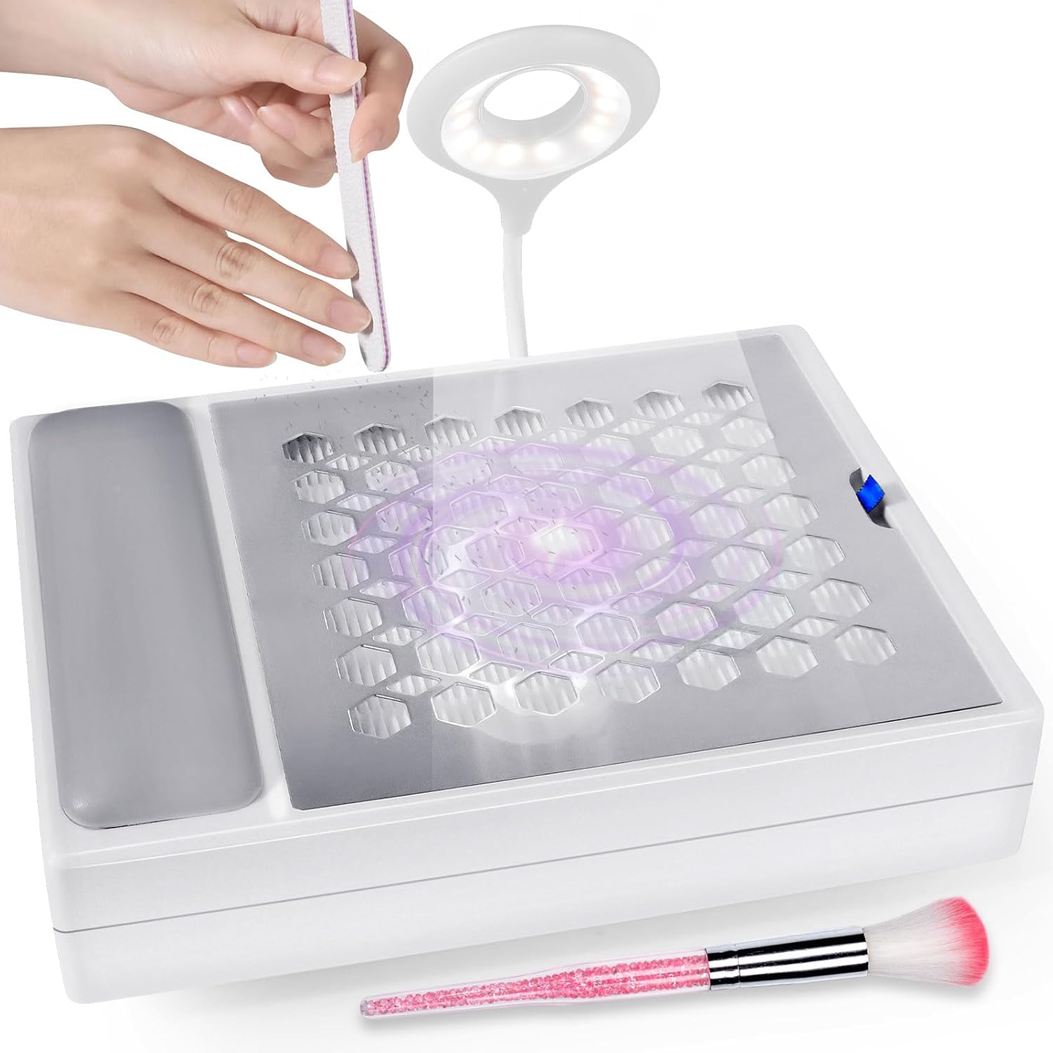 Amazon.com: LimeGirl Nail Dust Collector with LED Light, Nail Tech with ...