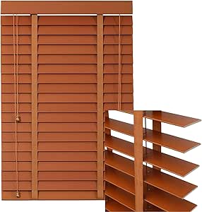 Amazon.com: 2" Slats Indoor Wood Blinds, Faux Wood Blinds, Cordless Wooden Window Shades, 20" 28 ...