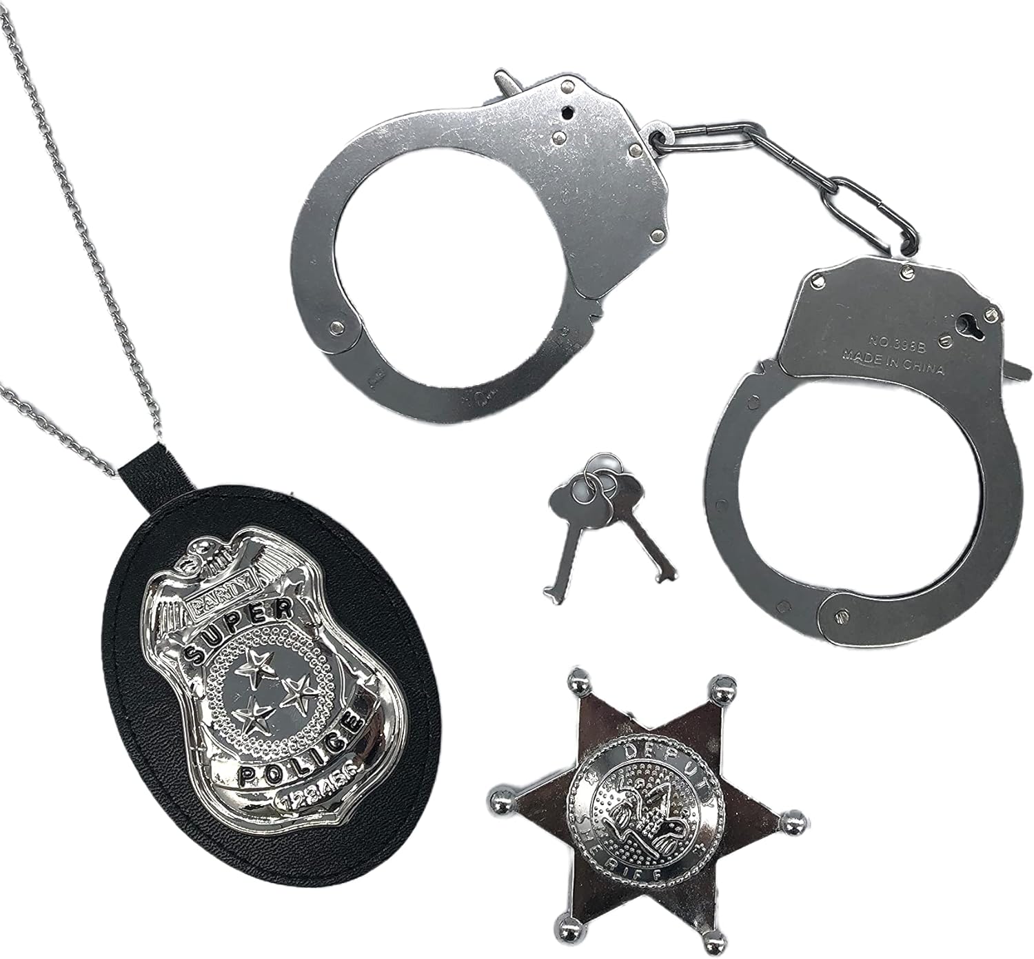 JASINCESS Police Pretend Play Toys Set Toy Metal Handcuffs with Keys ...