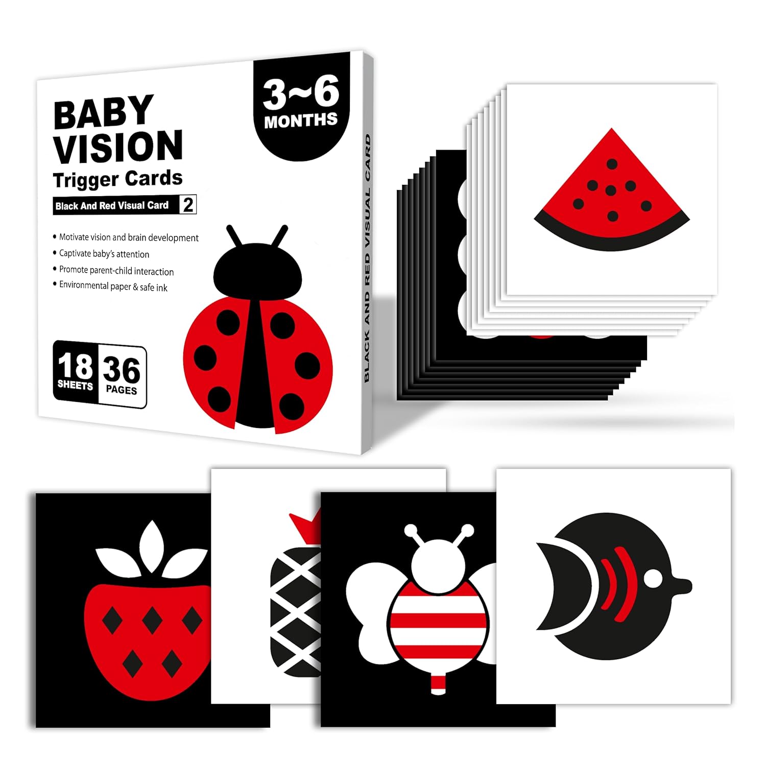 Buy Lefan New Born Baby Essentials High Contrast Black and White Vision ...
