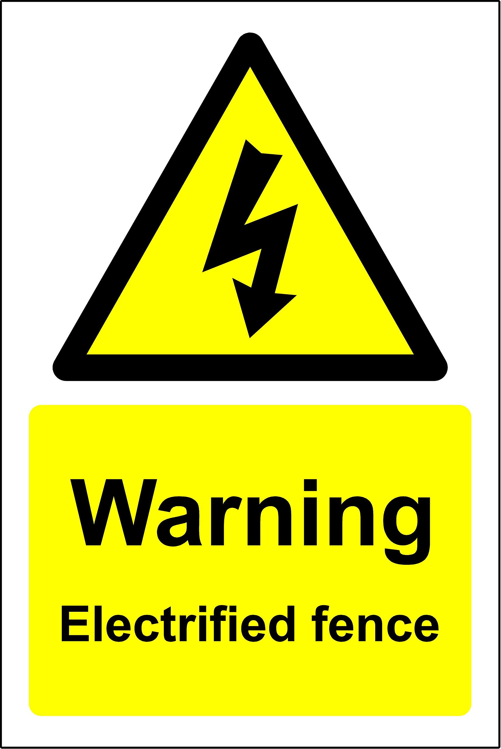 Buy Warning electrified fence electric safety sign - 3mm Aluminium sign ...