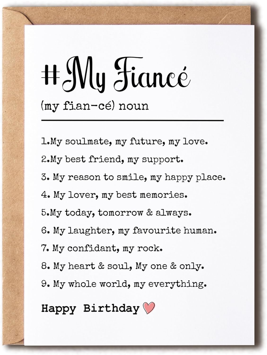Amazon.com : NTVShop Happy Birthday Card - My Fiancé Definition Card ...