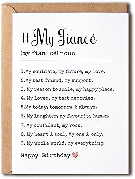 Amazon.com : NTVShop Happy Birthday Card - My Fiancé Definition Card ...