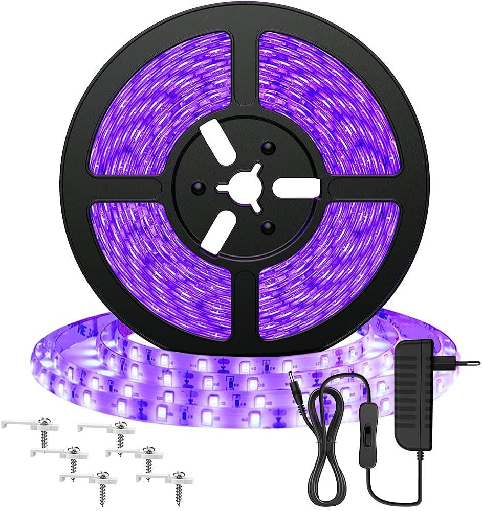 Onforu 5M UV LED Strip, Schwarzlicht Streifen mit Netzteil, 12 V ...