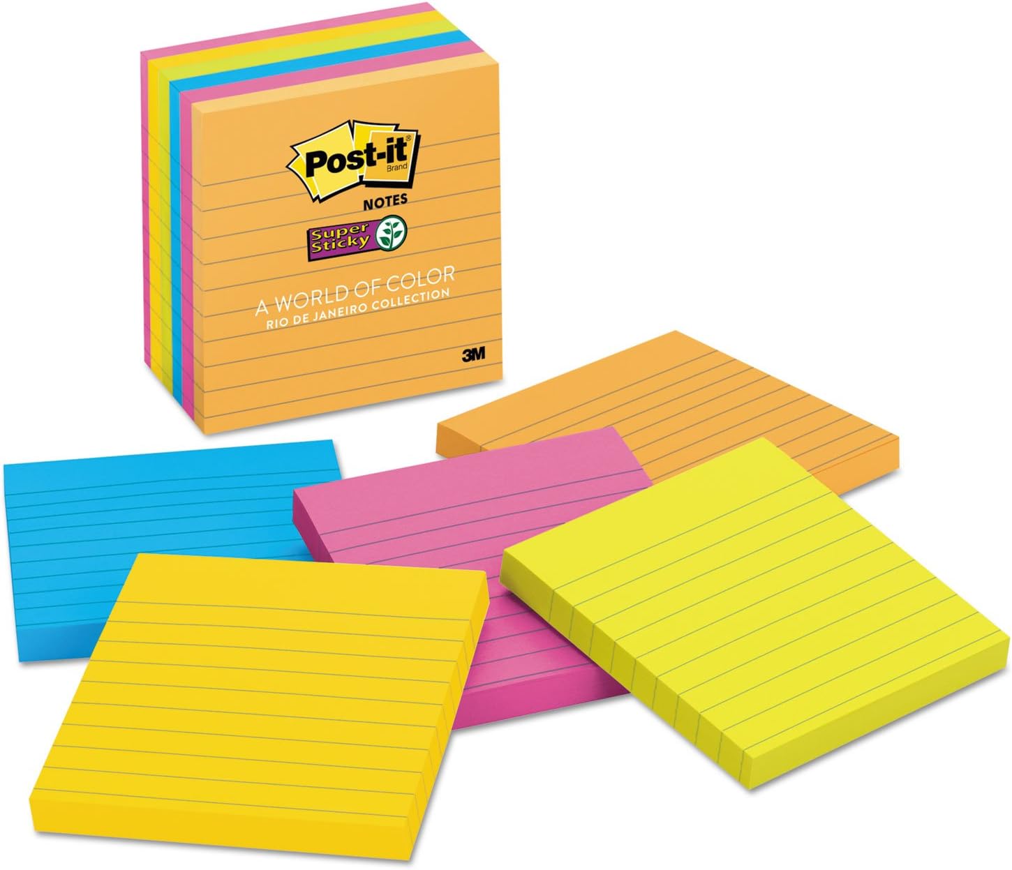 Amazon.com : 3M 6756SSUC Post-it Lined Recycled SS Notes, 4 x 4, Rio de ...