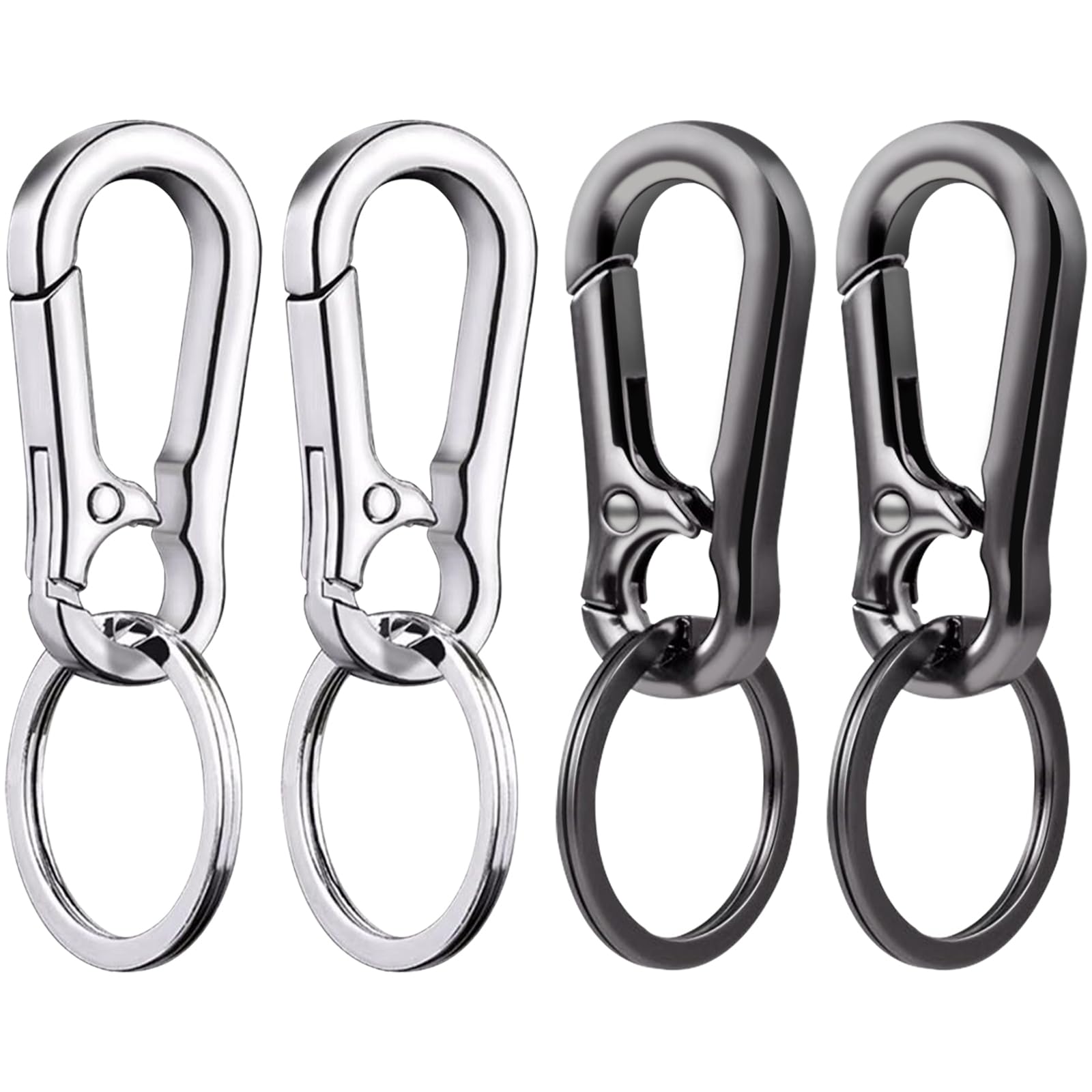 Redamancy 4 Pieces Metal Keychain Carabiner, Key Ring Clips, Quick ...