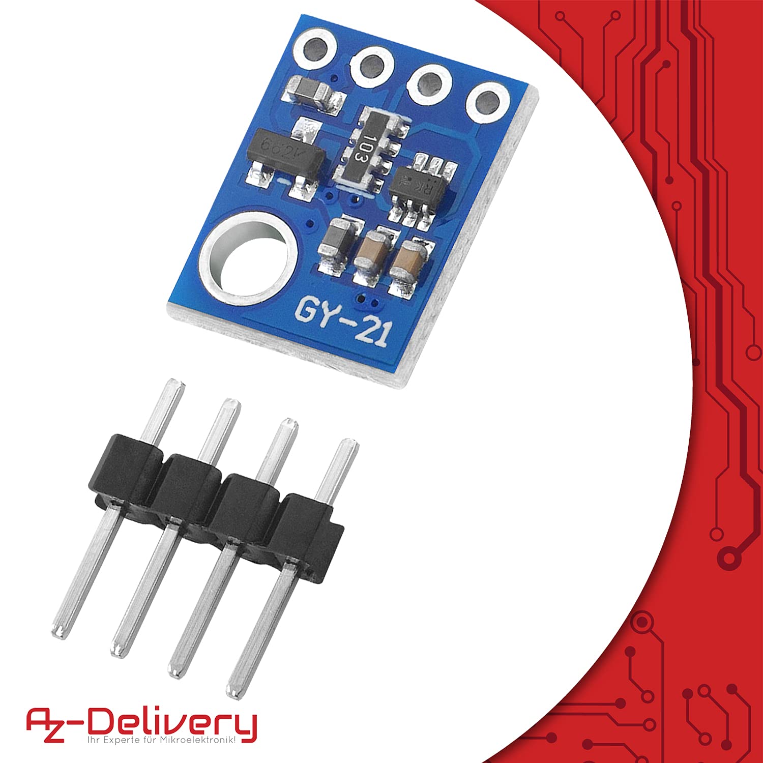 AZDelivery 3 x GY-21 HTU21 Humidity and Temperature Sensor Module SHT21 with I2C Interface ...