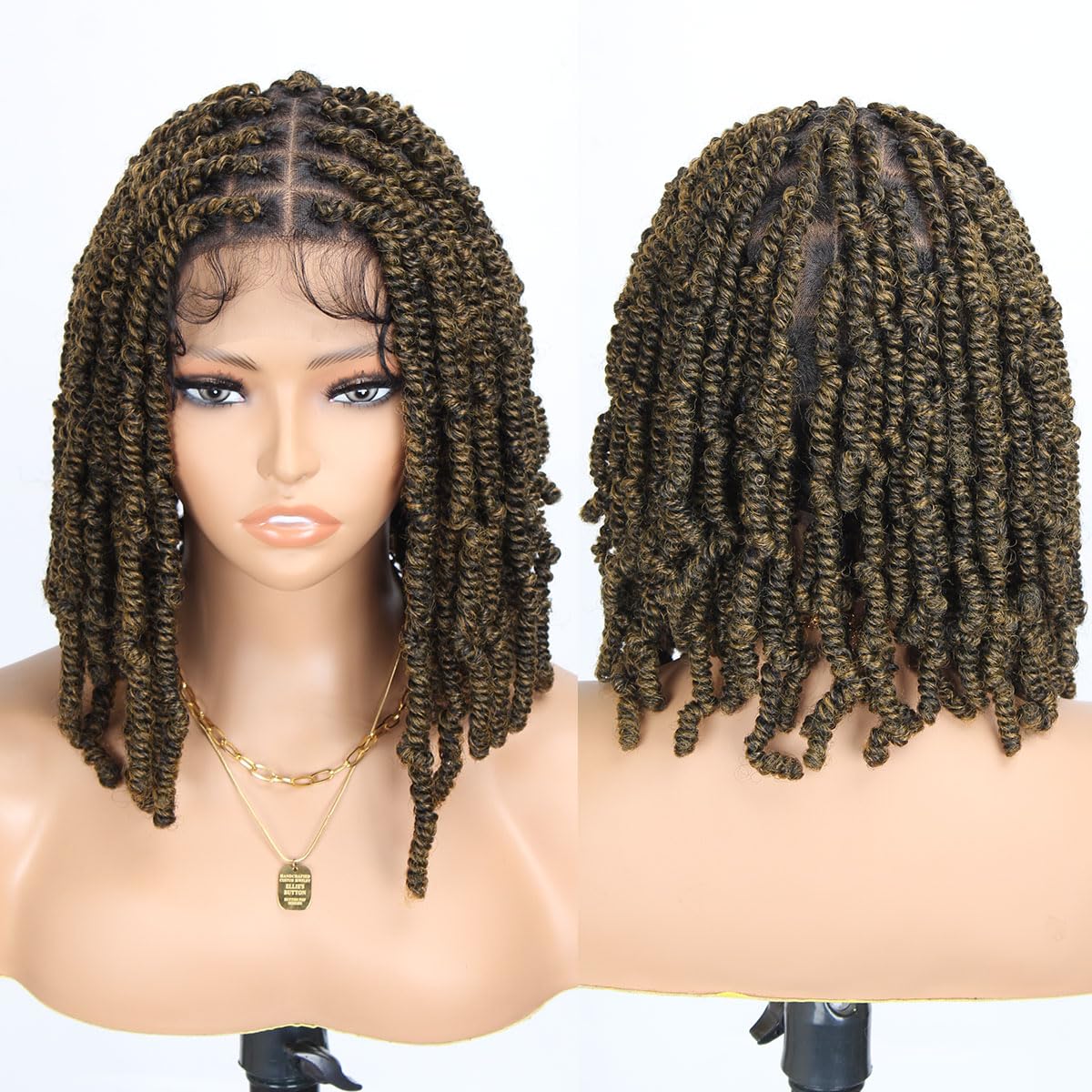 Amazon.com : QUISDUIS Spring Twist Wigs 12" Full Double Lace Twist ...