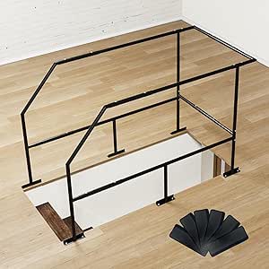 Lift Attic Ladder Safety Railing, Extendable Dual-Level Handrail Make ...