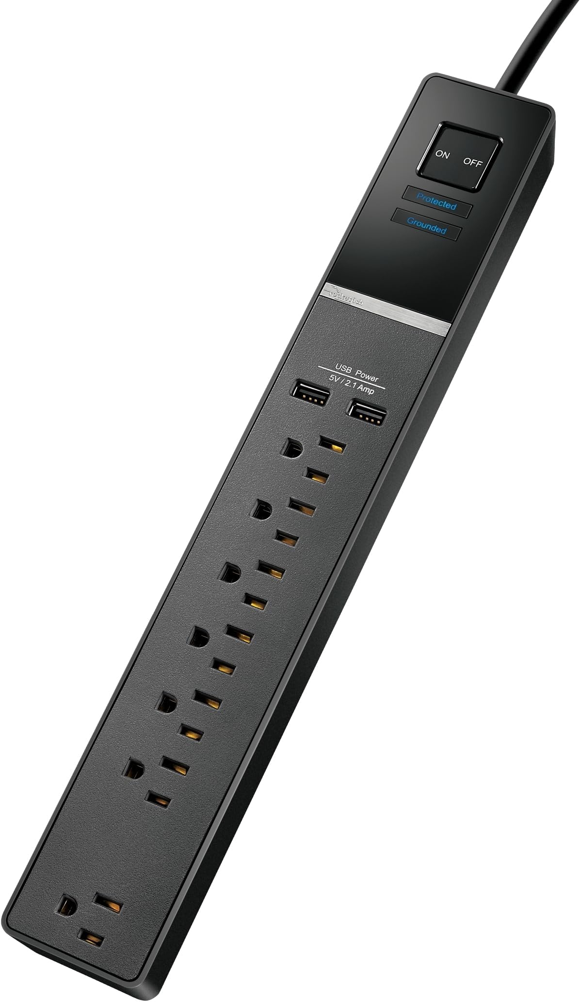 Amazon.com: Rocketfish 7-Outlet/2-USB 2100 Joules Surge Protector Strip ...
