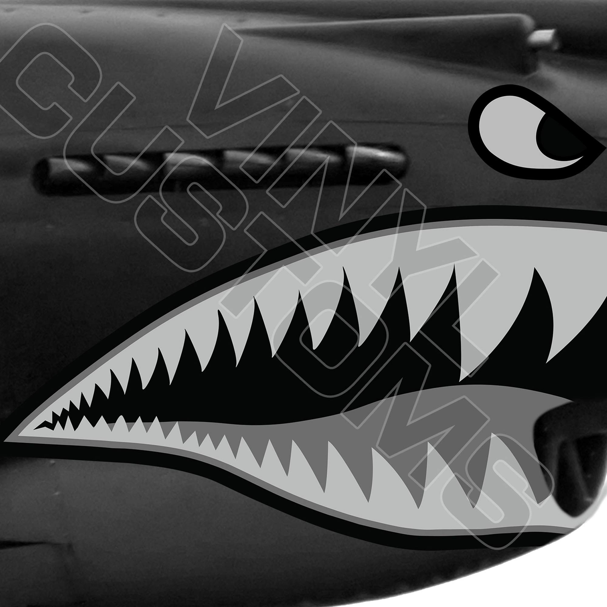 Shark Teeth Aircraft Decals Flying Tigers Warhawk Usa Shark Mouth Red