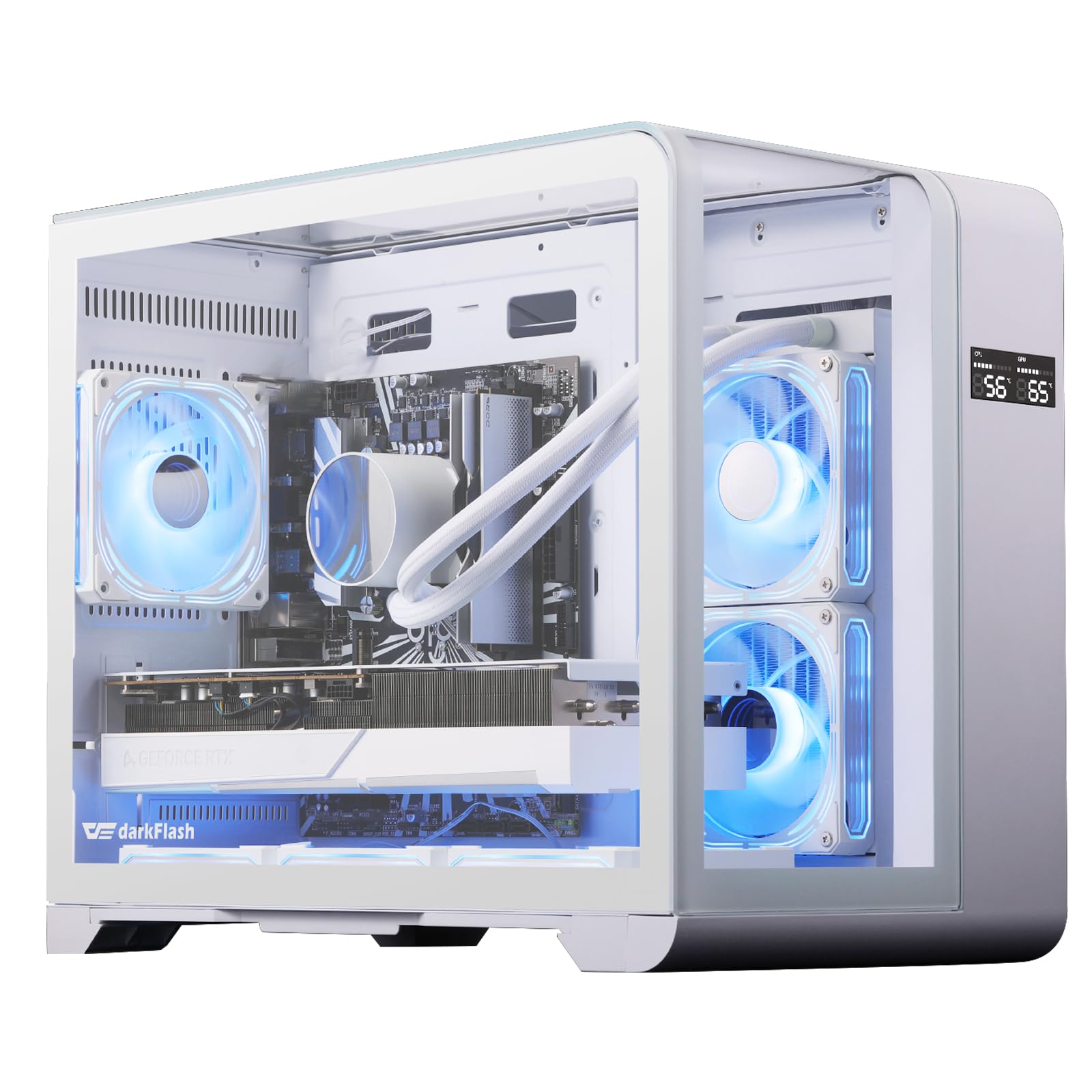 Darkflashmatx Gaming Pc Case With Screen Three Side Glass Micro ...