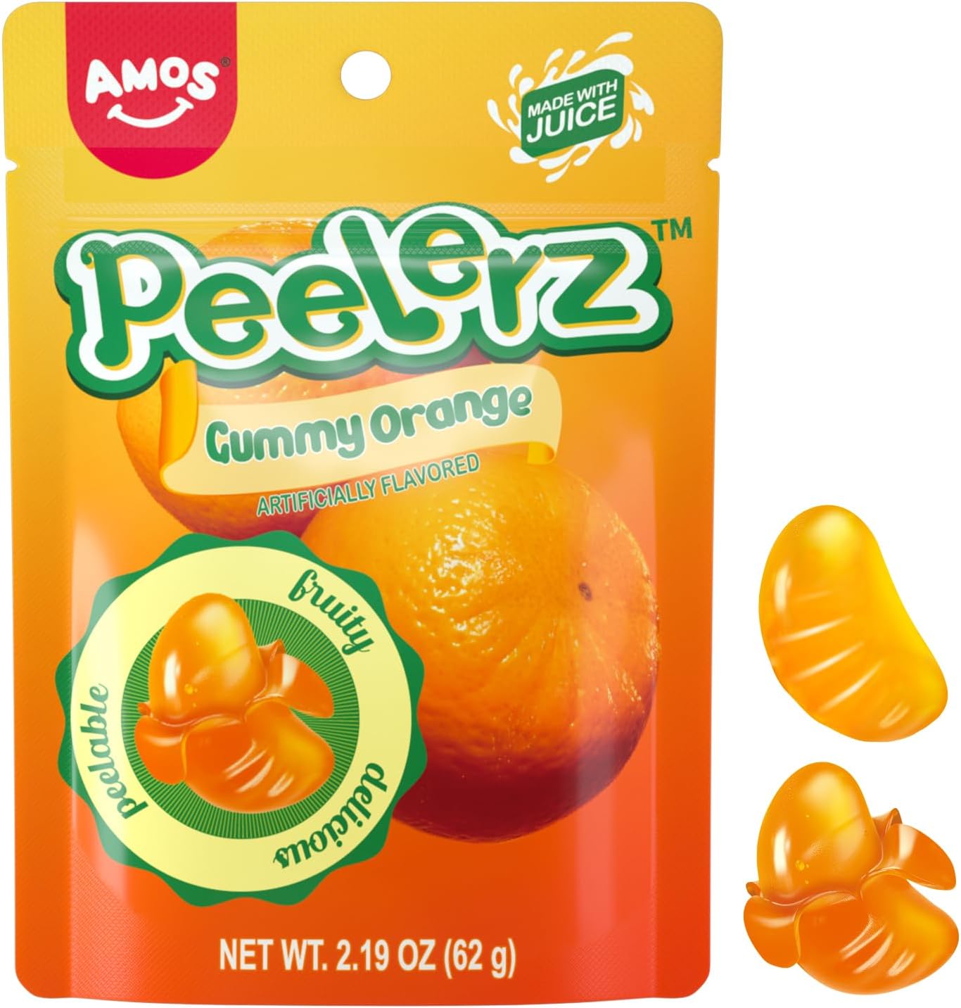 Amazon.com : Amos 4D Gummy Peelable Orange Candy, Peelerz Gummy Orange ...