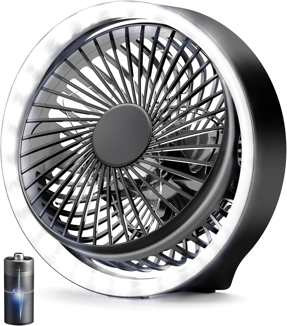 EasyAcc Tischventilator Batterie USB Ventilator 4000 Akku Klein ...