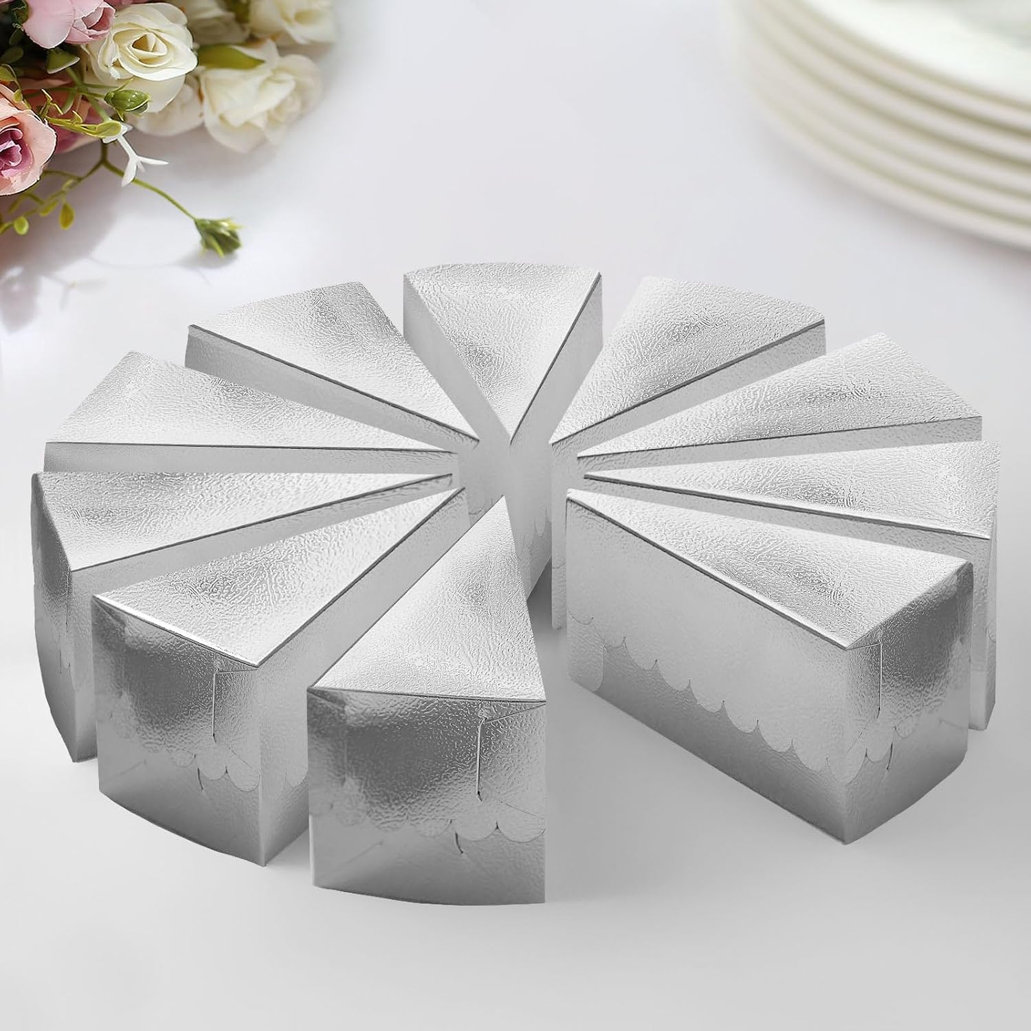Amazon.com: Efavormart 10 Pack | 5"X3" Silver Foil Single Slice ...